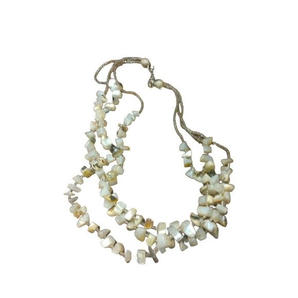 Jewelry | Triple Strand White Shell Necklace | Poshmark